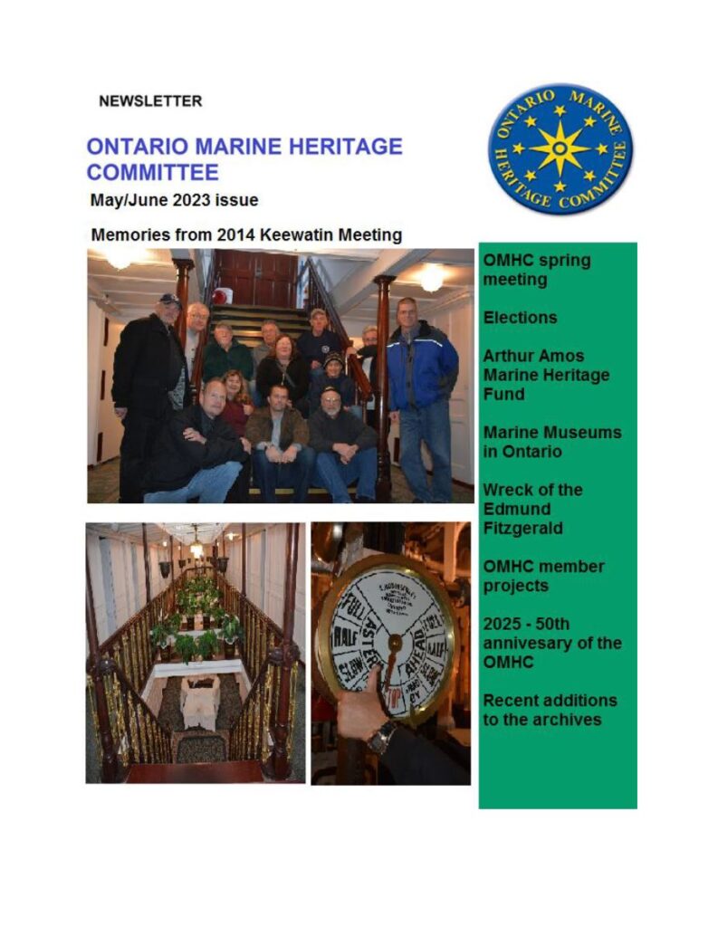 OMHC 2023 May & June Newsletter - Ontario Marine Heritage Committee