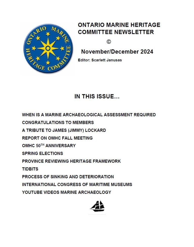 OMHC 2024 November & December Newsletter - Ontario Marine Heritage ...